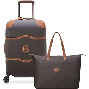 DELSEY PARIS 2-piece Spinner Carry-on And Tote Bag Set - Brown