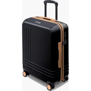 ROAM LUGGAGE Large Expandable Carry-on Luggage - Black Gloss/tan Trim