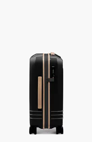 ROAM Large Expandable Carry-on Luggage - Black Gloss/tan Trim