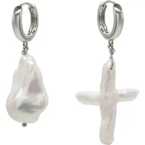 VELVET LUNA Irregular Baroque Pearl Drop Earrings