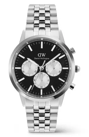 DANIEL WELLINGTON Iconic Chronograph Bracelet Watch - Silver