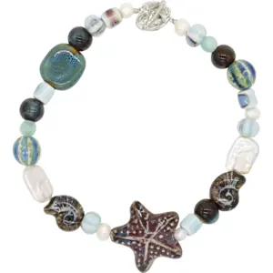 VELVET LUNA Pearl And Starfish Necklace - Multi Colored