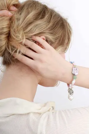 VELVET LUNA Pearl And Stone Bracelet - Multi Colored