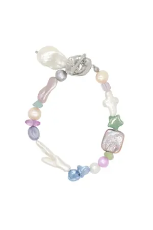 VELVET LUNA Pearl And Stone Bracelet - Multi Colored