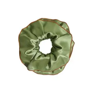 LOST PATTERN Lost Pattern NYC Maxi Flower Double-Layer Oversized Silk Scrunchie Martini Olive
