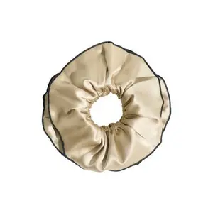 LOST PATTERN Nyc Maxi Flower Double-layer Oversized Silk Scrunchie - Tan