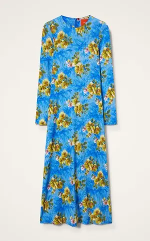 La DoubleJ Long Sleeve Swing Dress - Riptide Light Blue