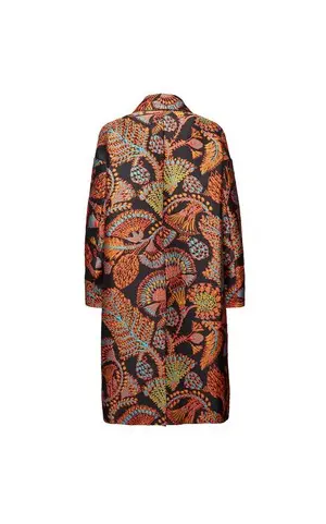 La DoubleJ Boxy Jacquard Coat - Jacquard Sicomore Black