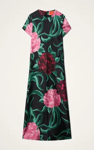 La DoubleJ Swing Maxi Dress - Peony Black