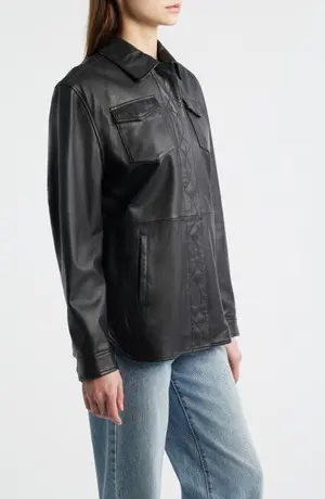 Frye Leather Shirt Jacket