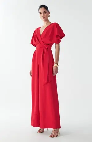 BWLDR Shana Wide-leg Jumpsuit - Red