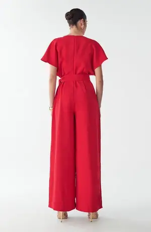 BWLDR Shana Wide-leg Jumpsuit - Red