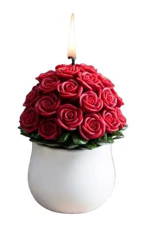 SOUTHLAKE GIFTS Rose Bouquet Candle With 33 Roses - Dark Red Rose