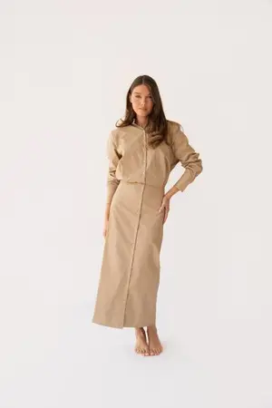 SHANI X BY TESS Shani Midi Dress - Tan