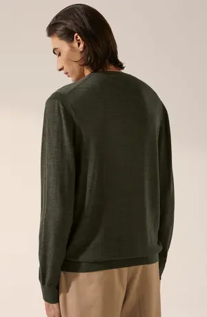 ITALIC Cole Merino Lightweight V-neck Sweater - Thyme