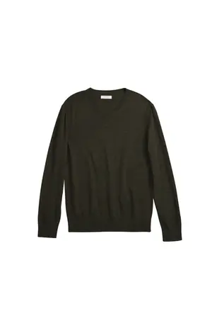 ITALIC Cole Merino Lightweight V-neck Sweater - Thyme