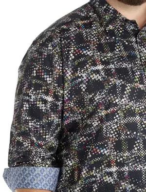 ROBERT GRAHAM BY DXL Big & Tall Grid Textured Sport Shirt