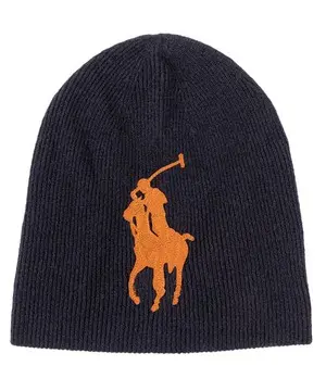Polo Ralph Lauren Leather Pony Patch Beanie - Aviator Navy