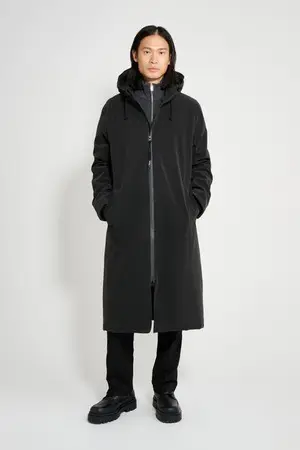 Stutterheim Stockholm Long Winter Matte Coat - Black