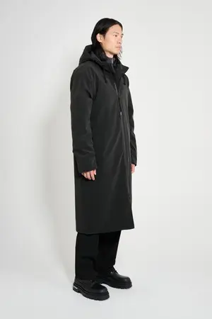 Stutterheim Stockholm Long Winter Matte Coat - Black