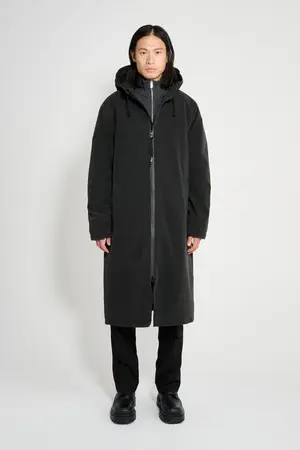 Stutterheim Stockholm Long Winter Matte Coat - Black