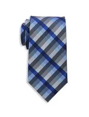 SYNRGY Multi Check Neck Tie - Blue