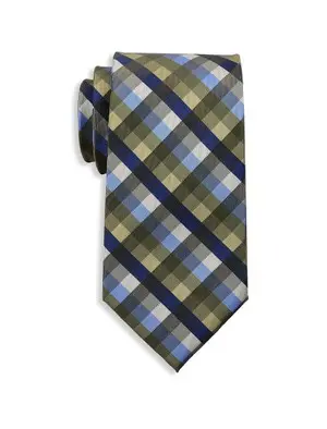 SYNRGY Multi Check Neck Tie Green