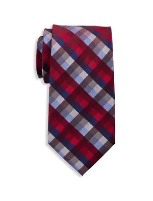 SYNRGY Multi Check Neck Tie - Red
