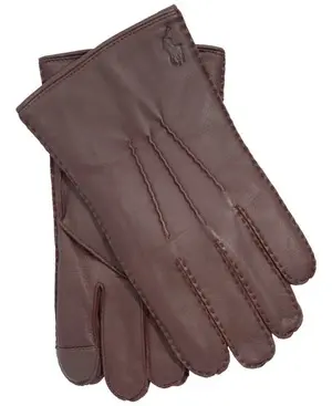Polo Ralph Lauren Cashmere Lined Nappa Touch Gloves - Dark Brown