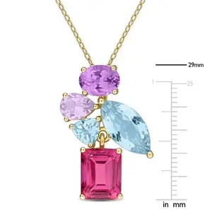 JULIANNA B. Multi-gem Cluster Pendant Necklace