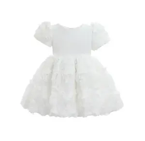 TULLEEN Bow Rosette Dress - White