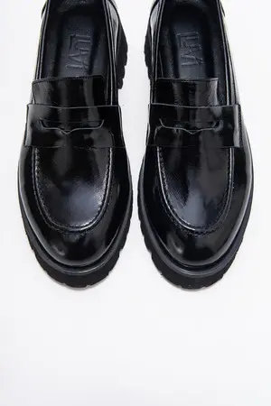 FOREVER & ALWAYS SHOES Vionel Leather Loafer - Black Patent Leather