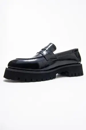 FOREVER & ALWAYS SHOES Vionel Leather Loafer - Black Patent Leather