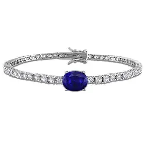 JULIANNA B. Lab-created Gemstone Station Tennis Bracelet - Created Sapphire/oval