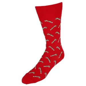 Trafalgar Candy Cane Lane Mid-calf Mercerized Cotton Socks - Red