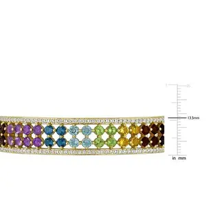 JULIANNA B. Multi-gemstone Bangle Yellow Plated Sterling Silver