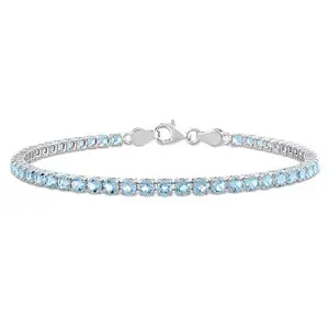 JULIANNA B. Blue Topaz Tennis Bracelet In Sterling Silver - Sky-blue Topaz