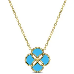 JULIANNA B. Lab- Quatrefoil Necklace - Created Turquoise