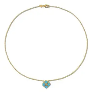 JULIANNA B. Lab- Quatrefoil Necklace - Created Turquoise