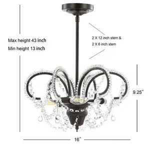 JONATHAN Y Caroline Metal/crystal Led Adjustable Chandelier