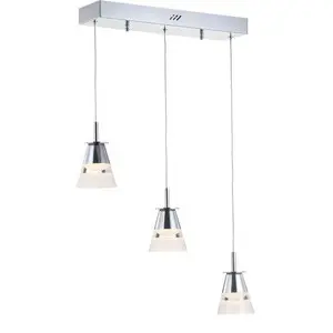 JONATHAN Y Alain 3-light Adjustable Cascading Metal Integrated Linear Led Pendant - Chrome/clear