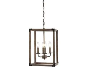 JONATHAN Y Magnolia 4-light Adjustable Iron Rustic Farmhouse Led Pendant - Brown