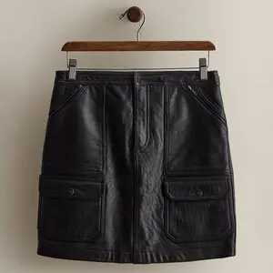 Ralph Lauren Leather Miniskirt C. 1997