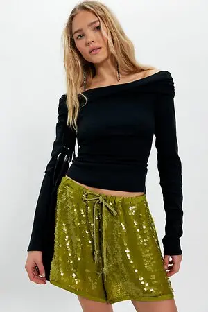 Free People Wisteria Sequin Shorts