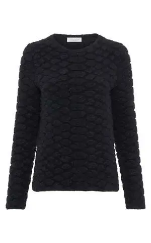 Gabriela Hearst Cashmere Snakeskin Motif Crew Neck Pullover