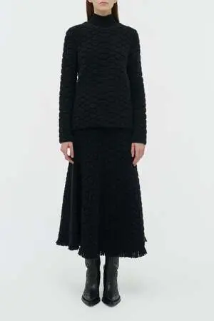 Gabriela Hearst Cashmere Snakeskin Motif Crew Neck Pullover
