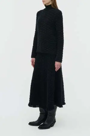 Gabriela Hearst Cashmere Snakeskin Motif Crew Neck Pullover
