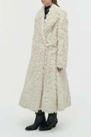 Gabriela Hearst Cantwell Silk Fur Coat - Ivory