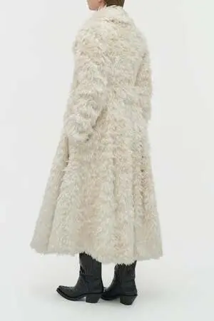 Gabriela Hearst Cantwell Silk Fur Coat - Ivory
