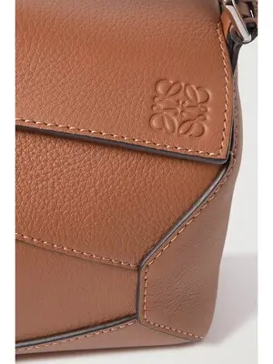 Loewe Puzzle Edge Mini Textured-leather Shoulder Bag - Brown